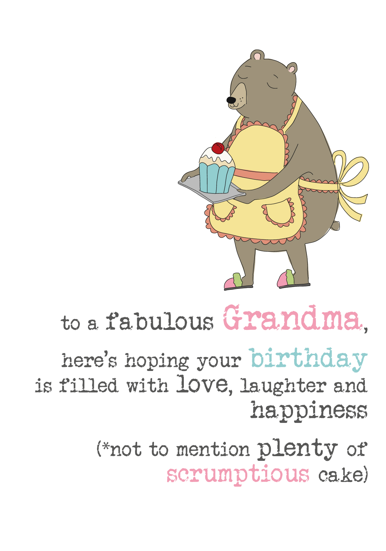 Grandma Birthday Unicorn Sparkle Finished Greeting Card Cards